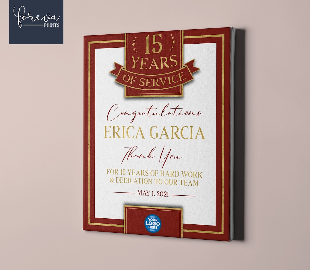 15 Year Work Anniversary - Custom Employee Recognition Gift Idea - 15th ...