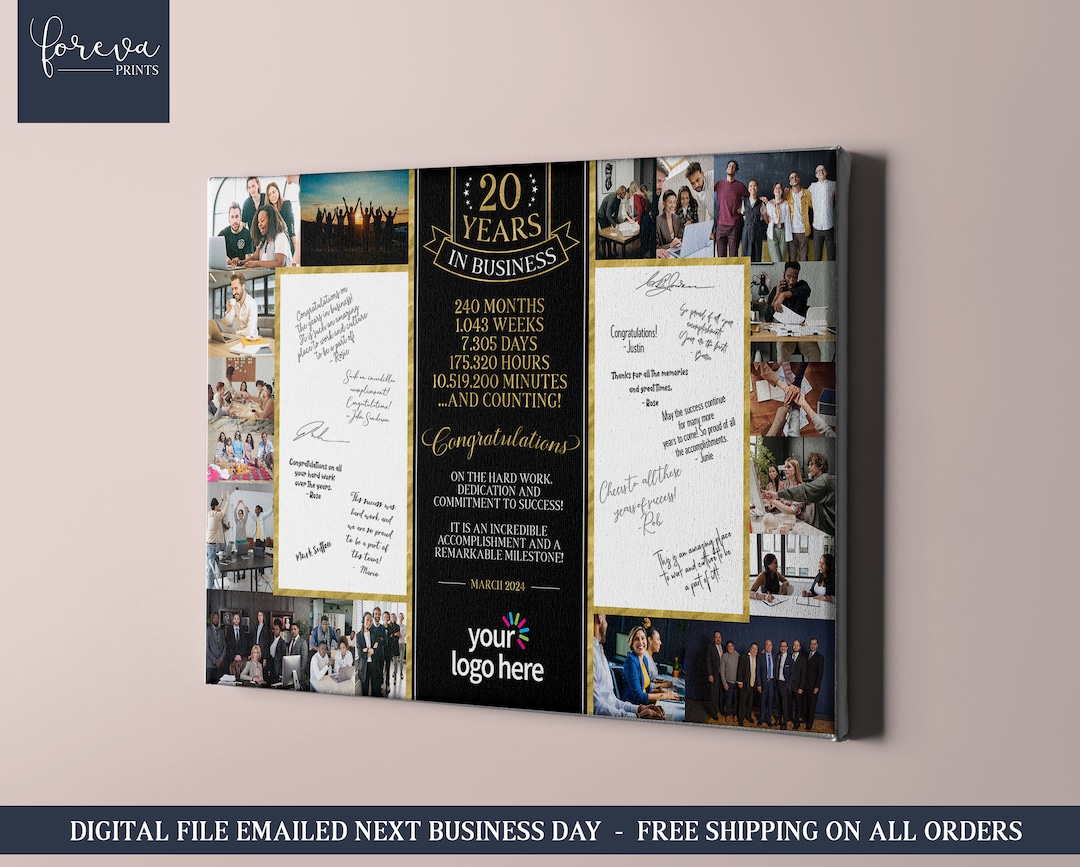 20th Business Anniversary Photo Collage With Signatures - 20 Years in ...