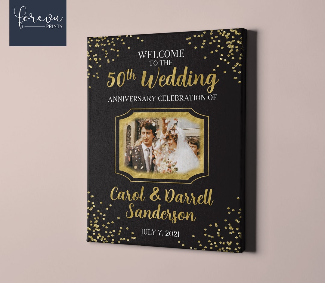 Wedding Anniversary Welcome Poster, Personalized Photo Sign, Years of ...