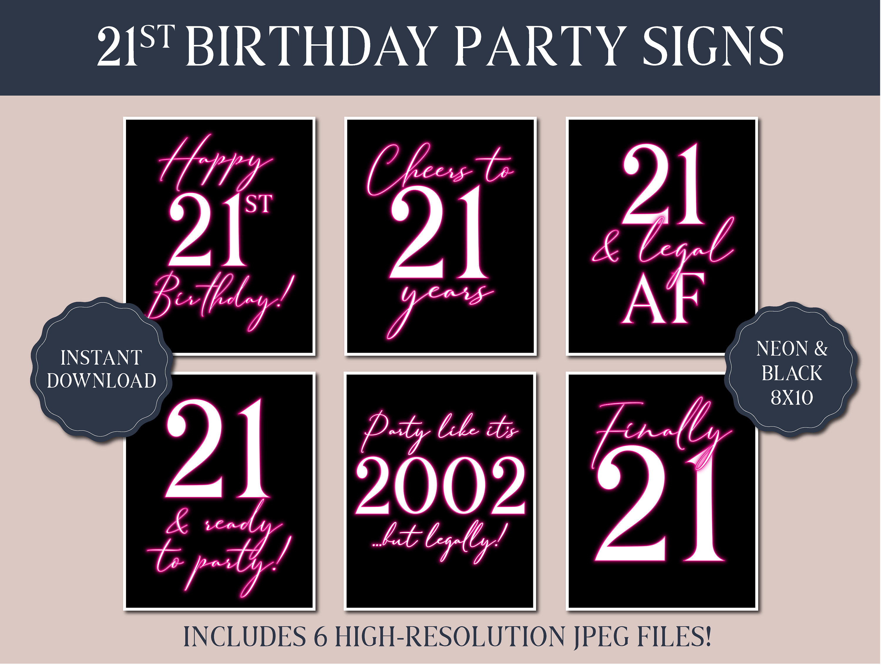 Happy 21st Birthday Signs