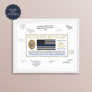 Police Retirement Gift, Cop Retirement Guestbook, Police Badge ...