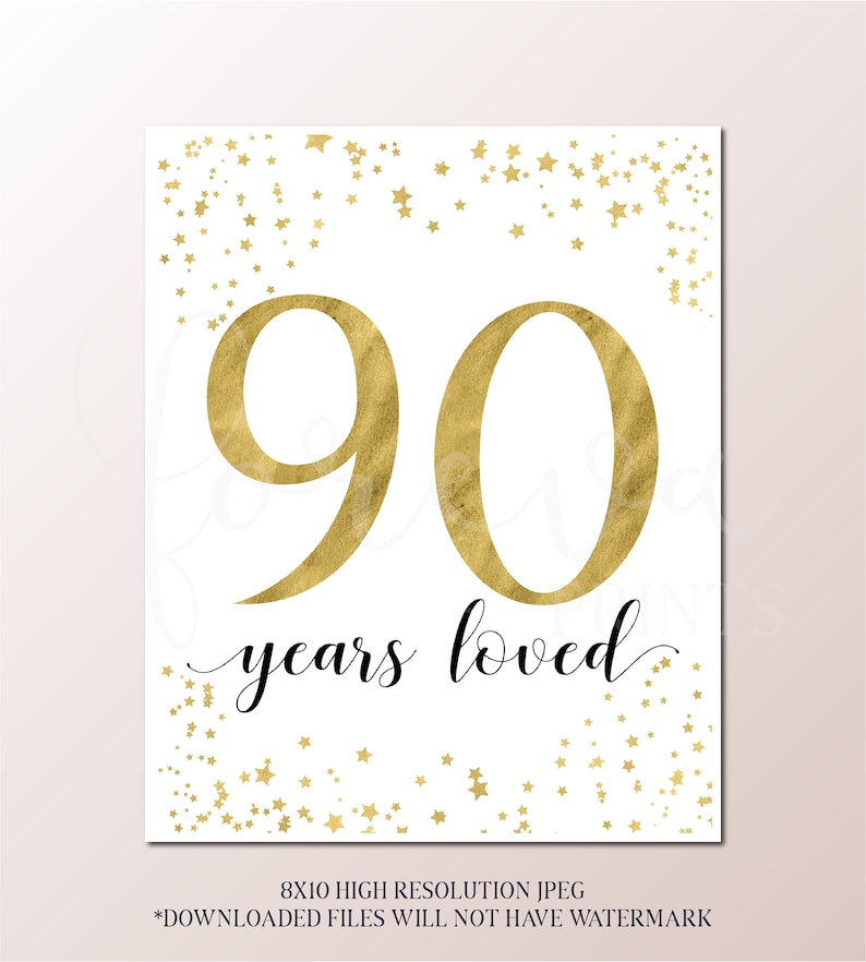 90th Birthday Signs Bundle - White and Gold Party 2024 - Instant ...