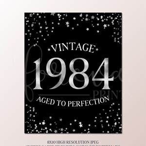 40th Birthday Signs Bundle - Black and Silver Party 2025 - Instant ...