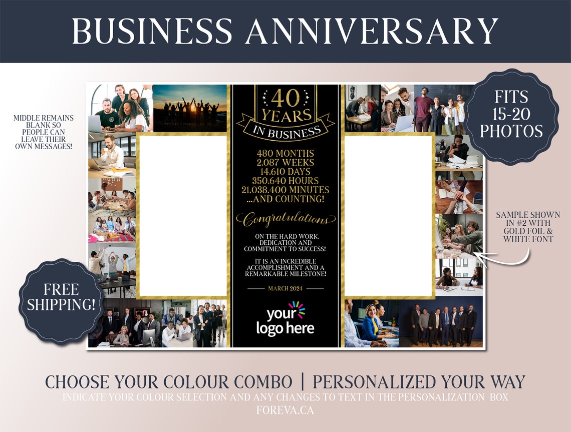 40th Business Anniversary Photo Collage With Signatures - 40 Years in ...