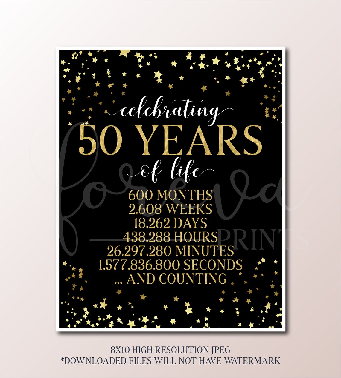 50th Birthday Signs Bundle - Black and Gold Party 2025 - Instant ...