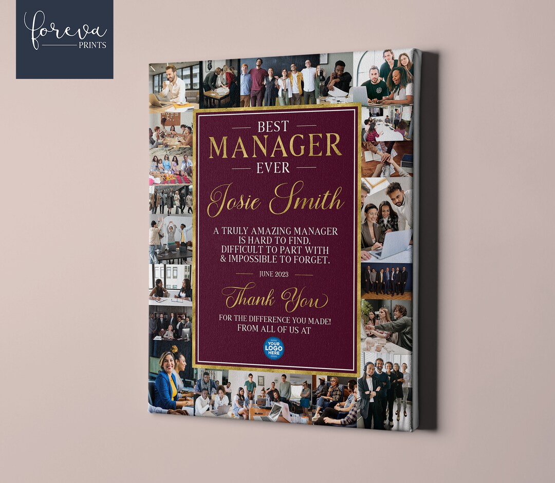 Best Manager Ever Photo Collage, Manager Leaving Gift Idea ...