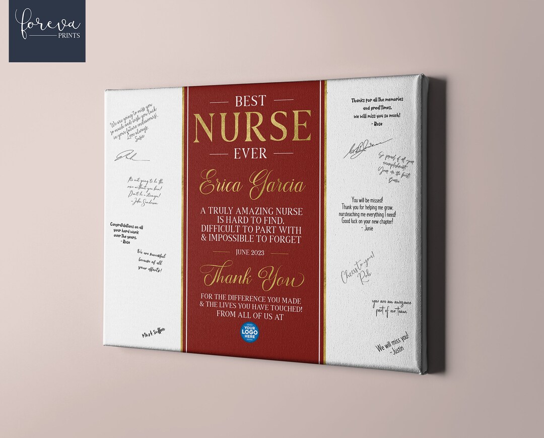 Best Nurse Ever Guestbook Signature, Nurse Leaving Gift Idea ...