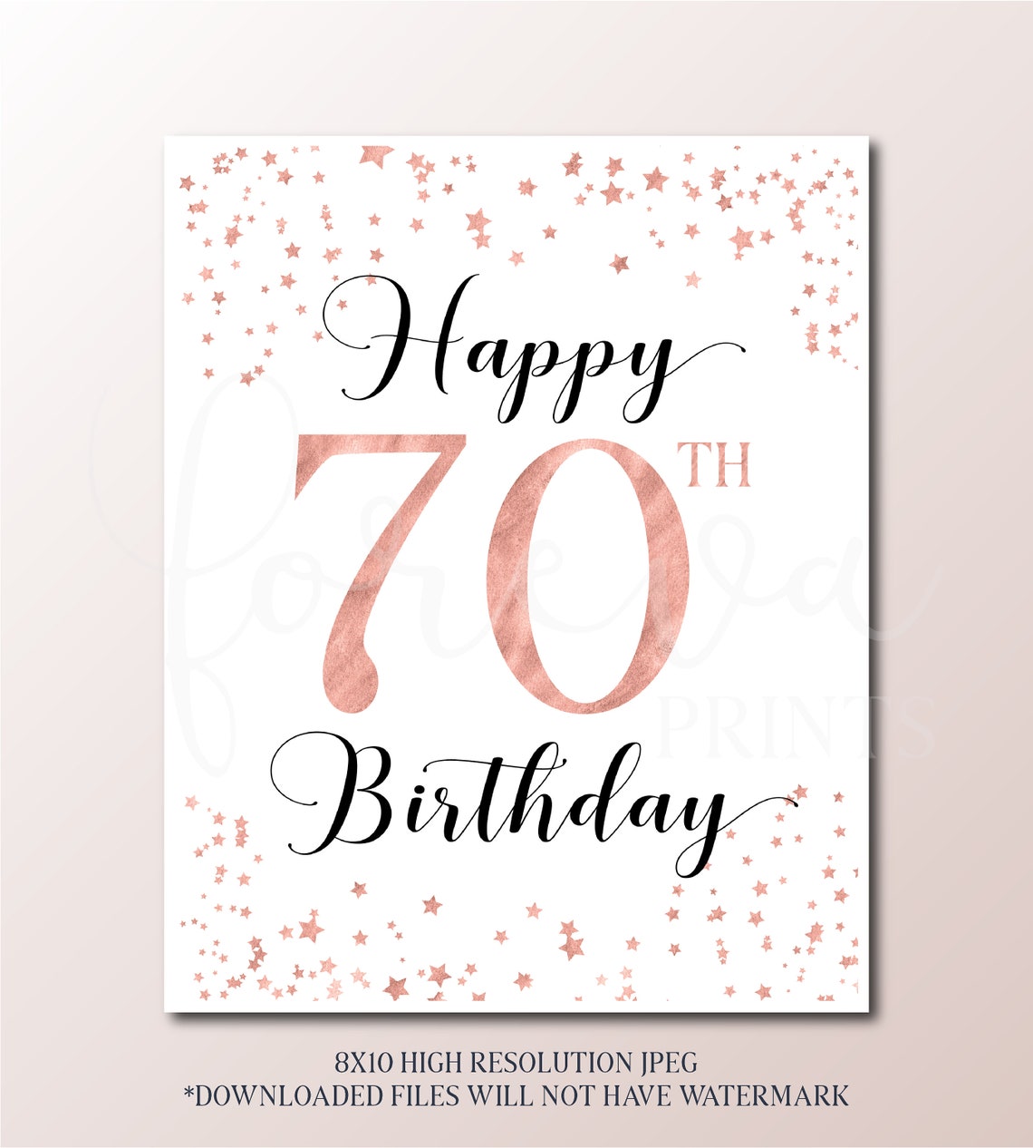 70th Birthday Signs Bundle - White and Rose Gold Party 2025 - Instant ...