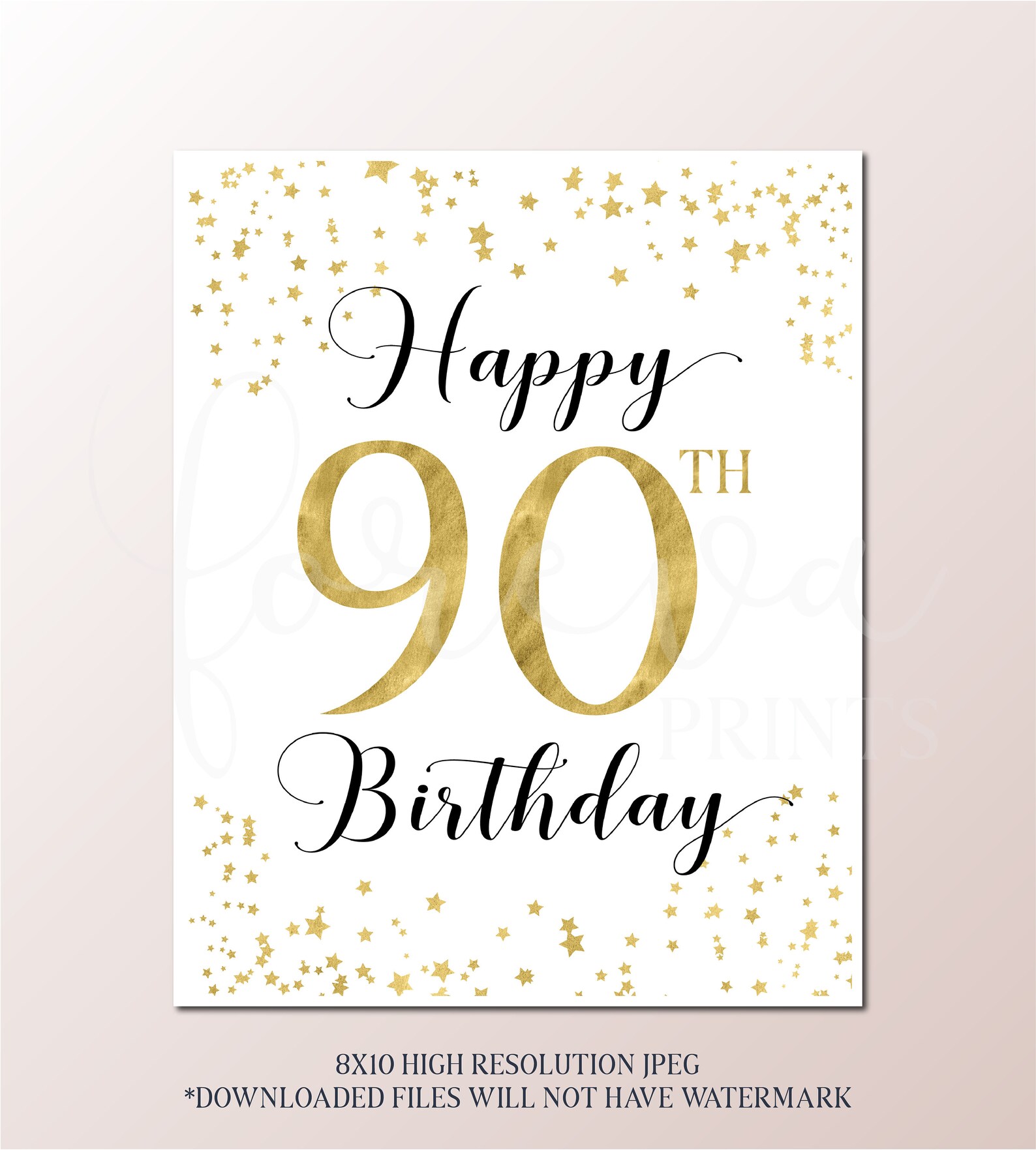 90th Birthday Signs Bundle - White and Gold Party 2024 - Instant ...