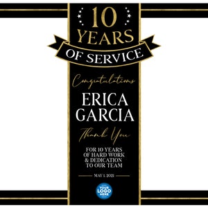 10th Work Anniversary Signatures, 10 Years Work Guest Book, Thank You ...