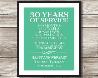 30 Years of Service | Etsy