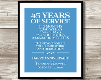 45 Years of Service - Etsy