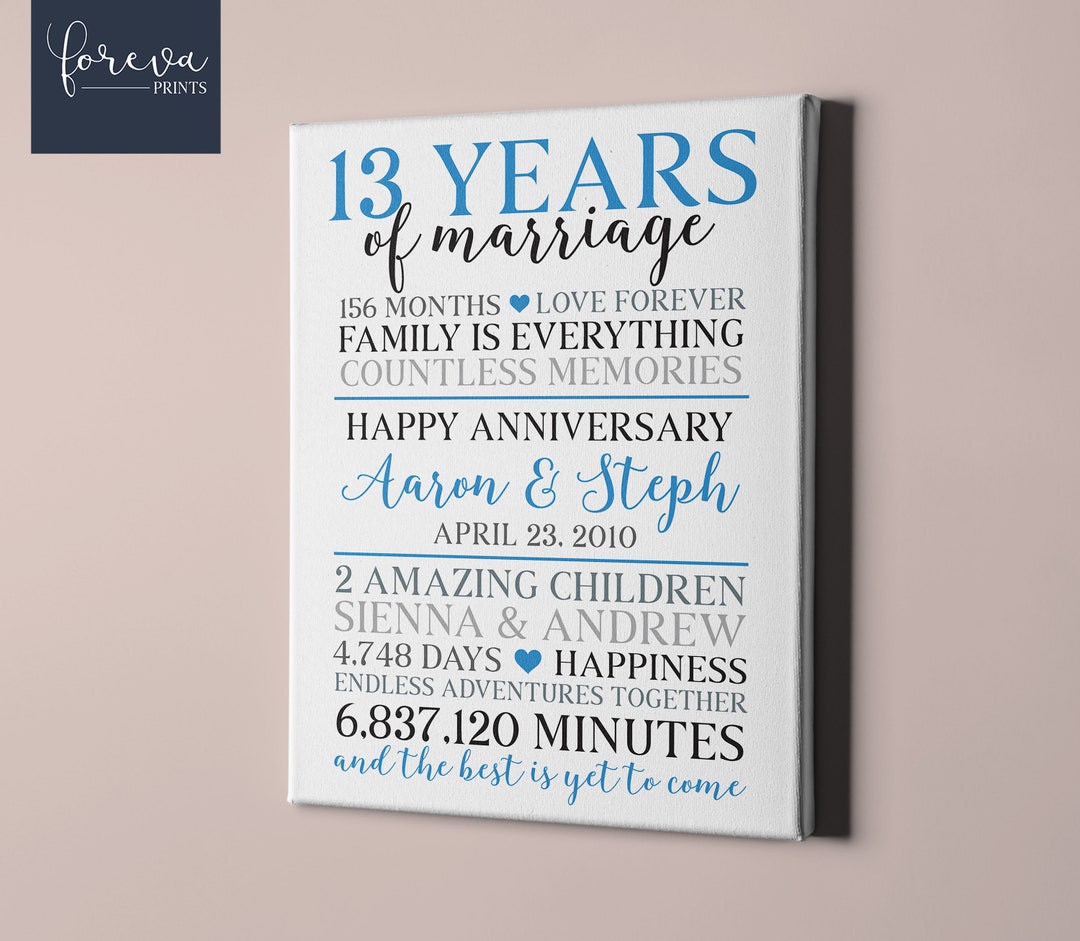 13th Wedding Anniversary Gift Idea - 13th Anniversary Gift for Him - 13 ...