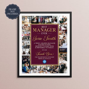 Best Manager Ever Photo Collage, Manager Leaving Gift Idea ...