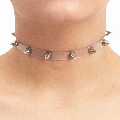 Clear Pvc Spike Double Piercing Choker - Etsy