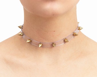 Clear Pvc Spike Double Piercing Choker | Etsy