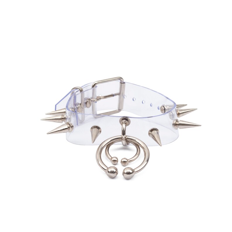 Clear Pvc Spike Double Piercing Choker - Etsy