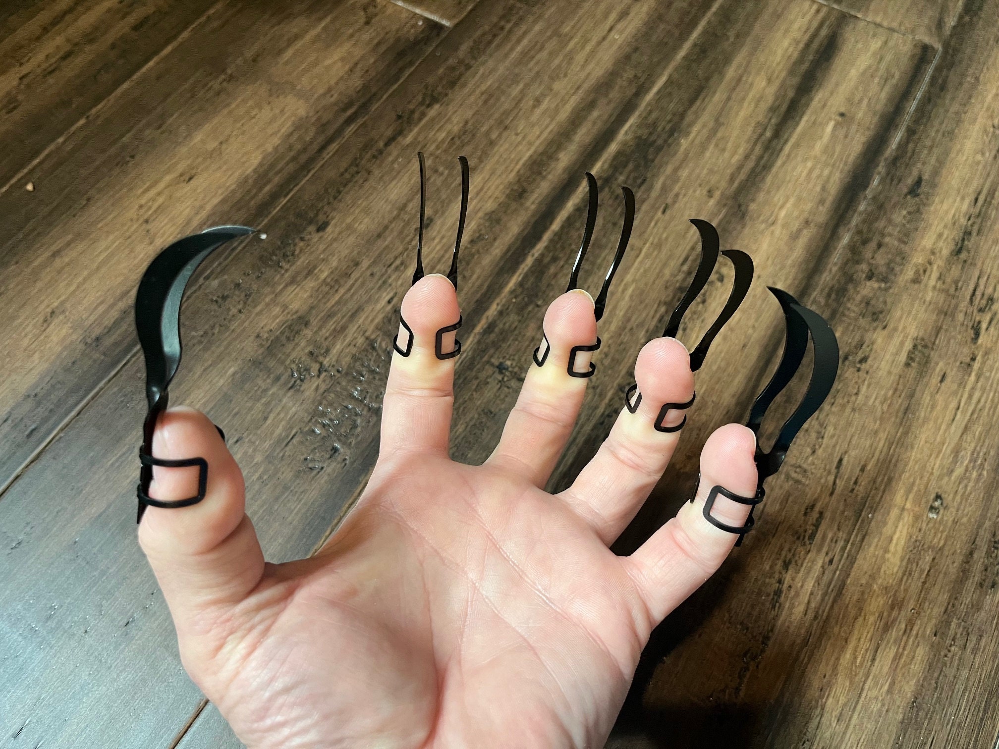 BLACKOUT Double Velociraptor BDSM Primal Claws Adjustable Steel Kink ...