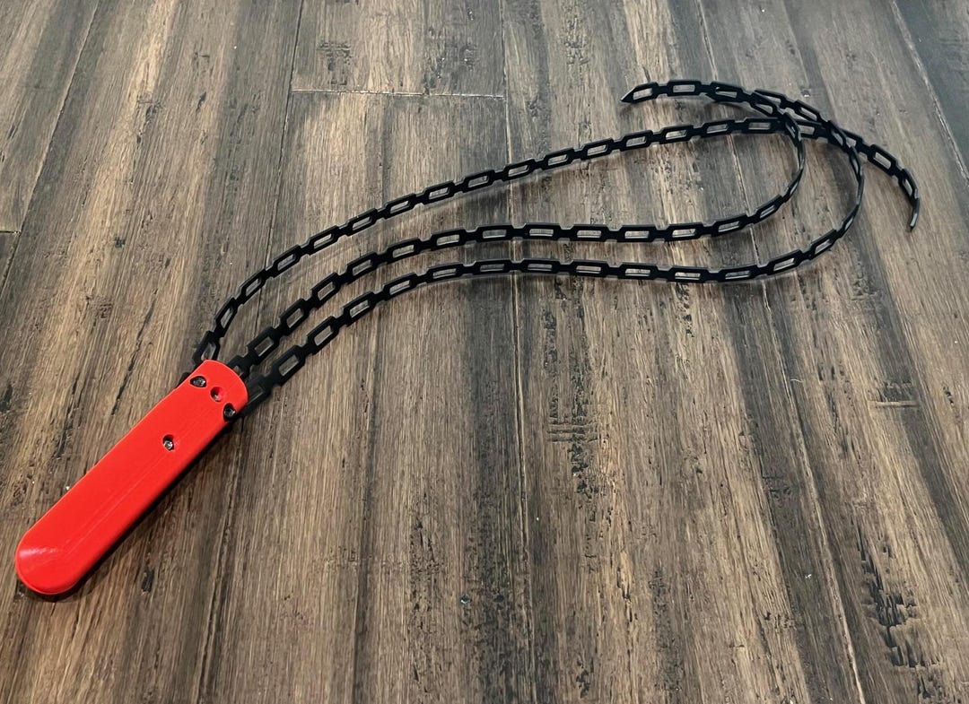 28" Devil's Scourge Rubber Chain Flogger Whip Tool Impact Play Stingy ...