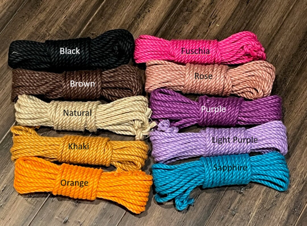 9.5 Meters of 6mm Jute Rope - One Hank - 10 Color Choices - Shibari ...