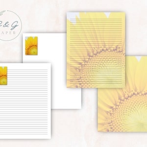 Sunflower Designed Stationery Downloadable Printable Paper, Journal ...