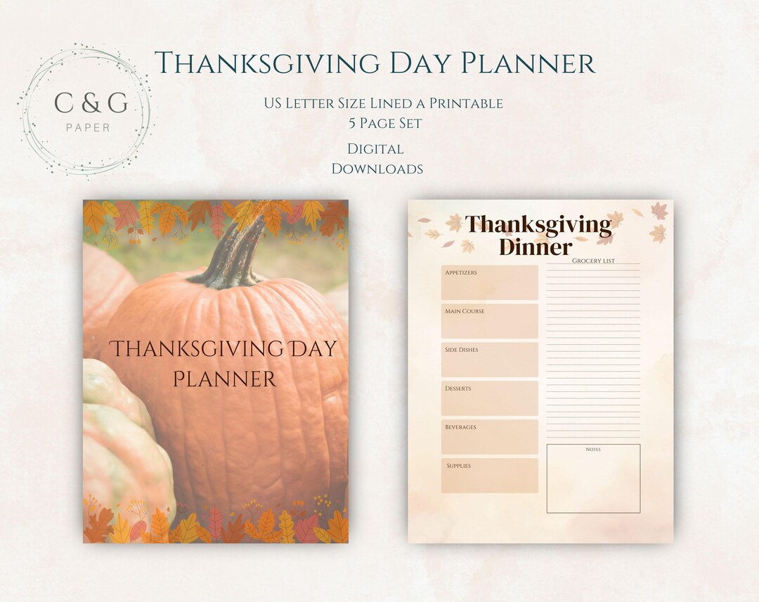 Thanksgiving Day Planner Printable Holiday Organizer - Etsy