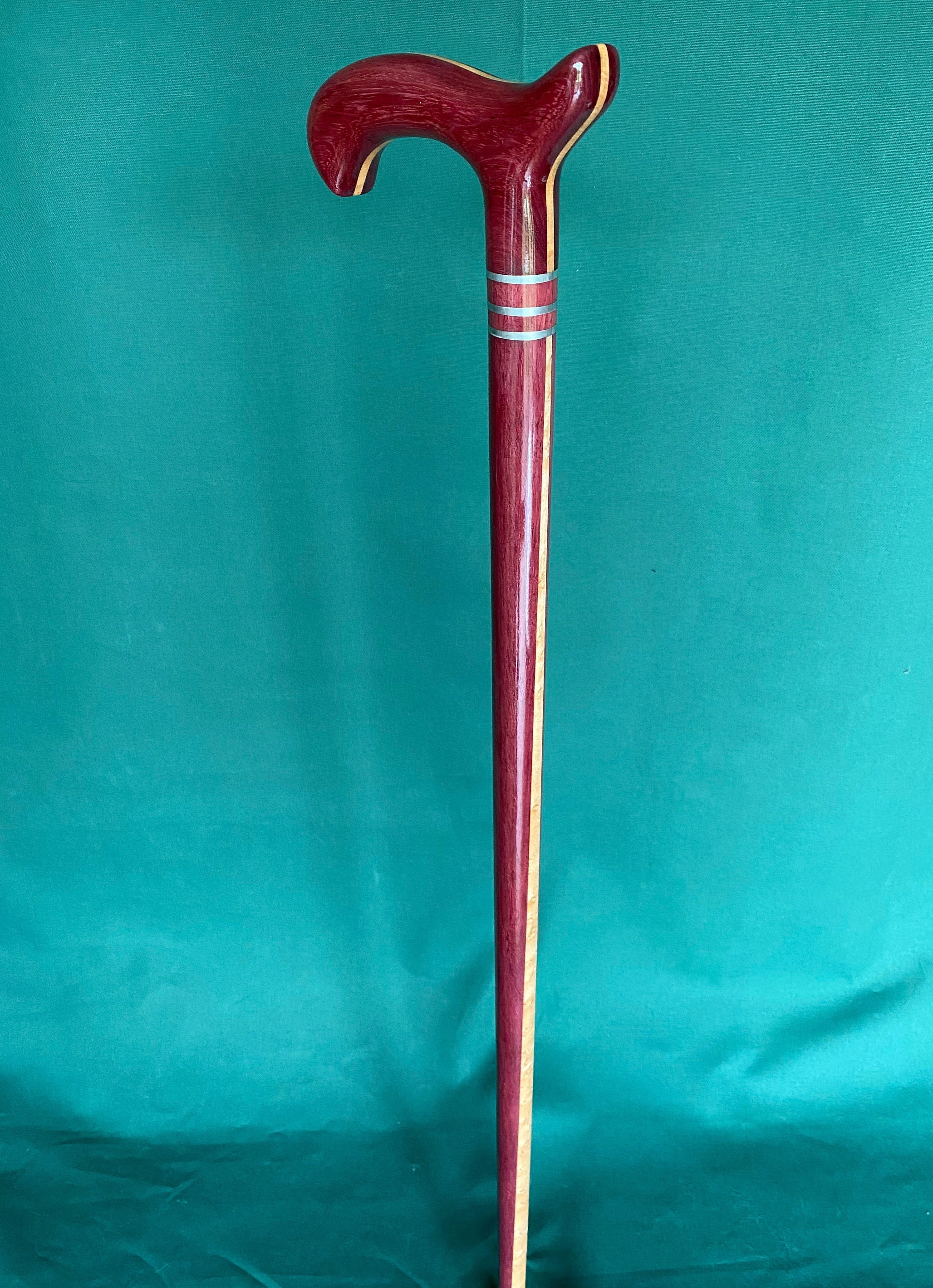 Purpleheart and Figured Birdseye Maple Cane With Aluminum Accent - Etsy