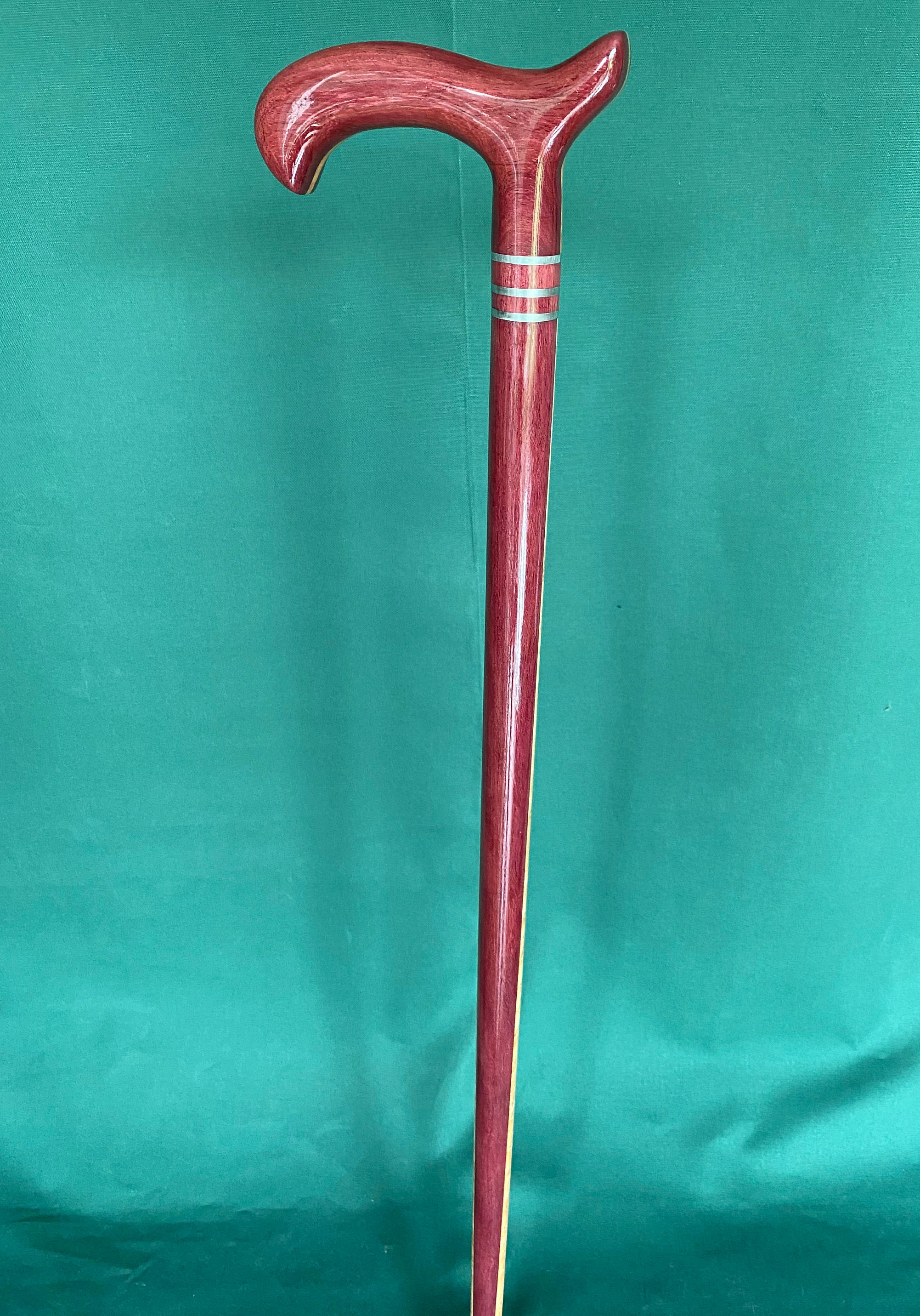 Purpleheart and Figured Birdseye Maple Cane With Aluminum Accent - Etsy