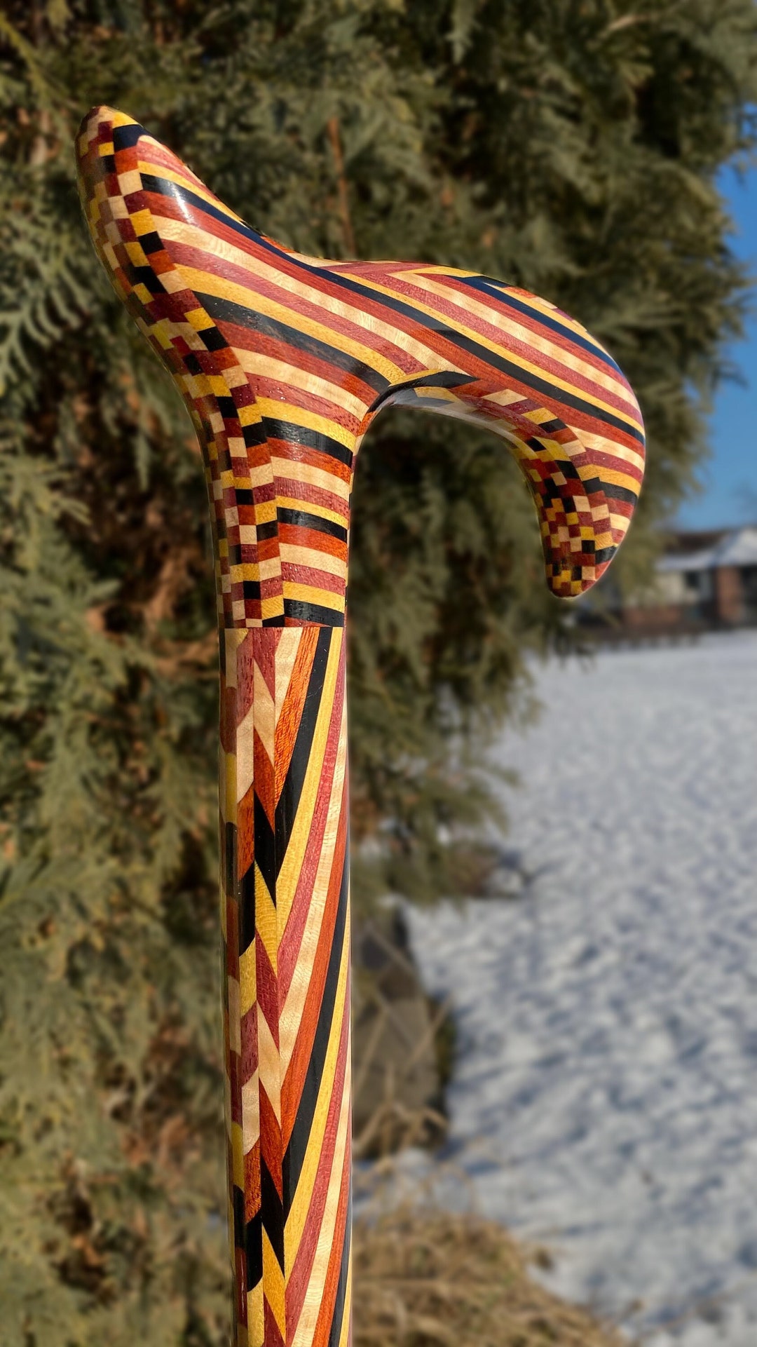 The Busybody Cane. This is a 800 Piece Laminated Wood Cane. - Etsy