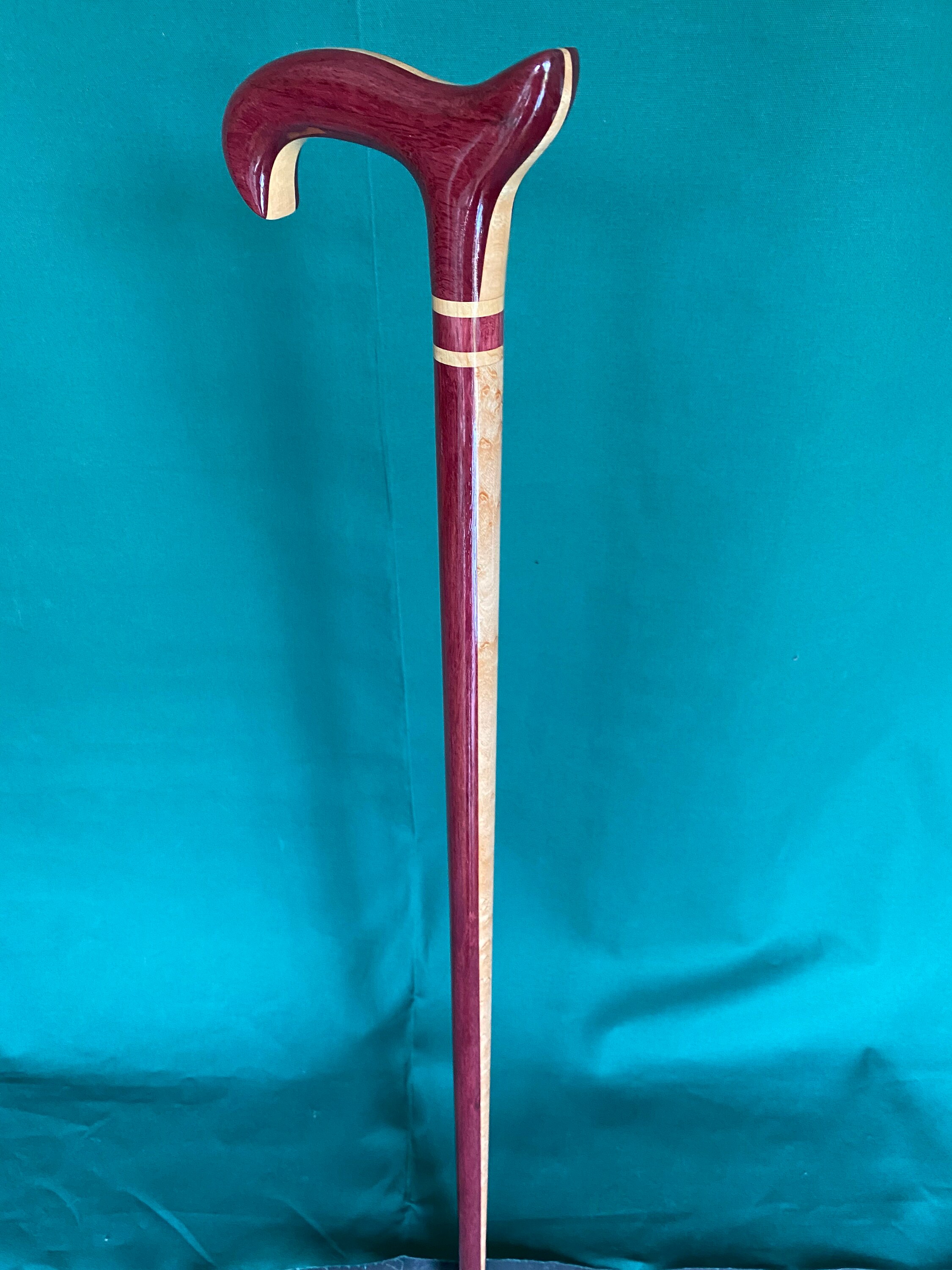 Purpleheart With Figured Birdseye Maple Cane - Etsy