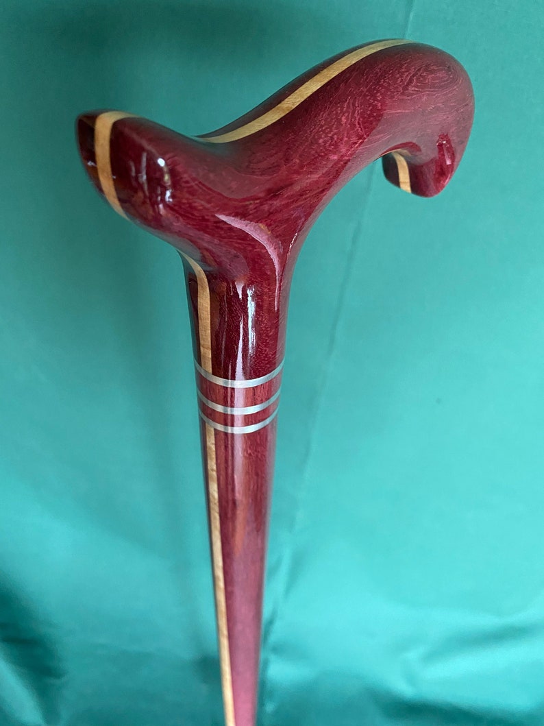 Purpleheart and Figured Birdseye Maple Cane With Aluminum Accent - Etsy