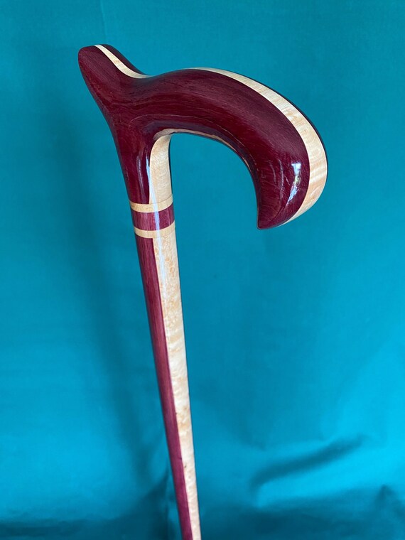 Purpleheart With Figured Birdseye Maple Cane - Etsy