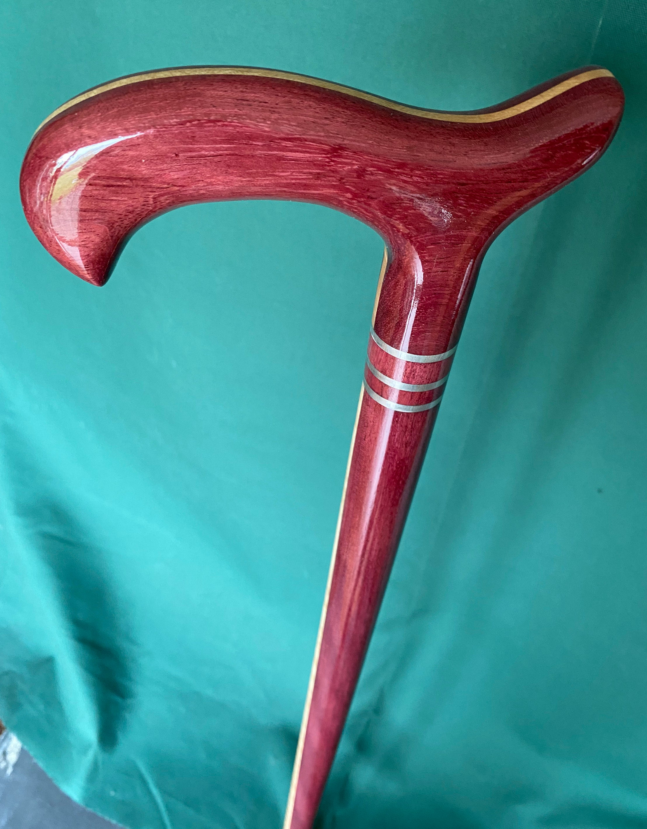 Purpleheart and Figured Birdseye Maple Cane With Aluminum Accent - Etsy