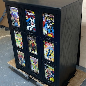 9-drawer Red Oak Comic Book Storage Cabinet - Etsy