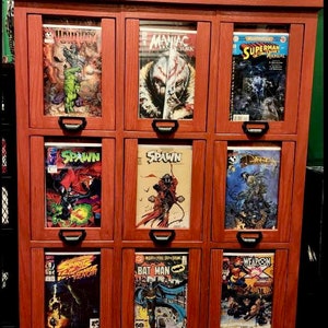 9-drawer Red Oak Comic Book Storage Cabinet - Etsy