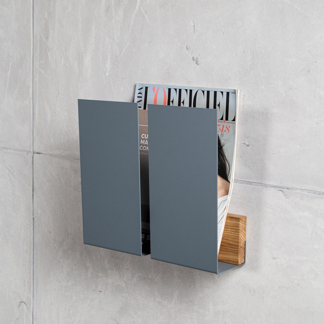 Wall Mounted Magazine Rack I Modern Home Office Decor I Perfect Men ...
