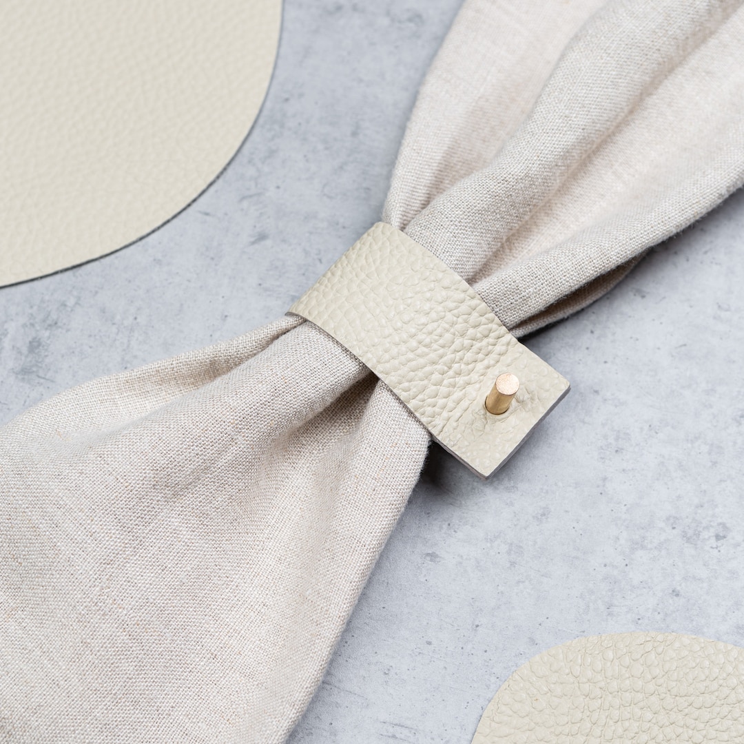 Ivory Napkin Rings Made From Leather I Wedding or Christmas Table ...