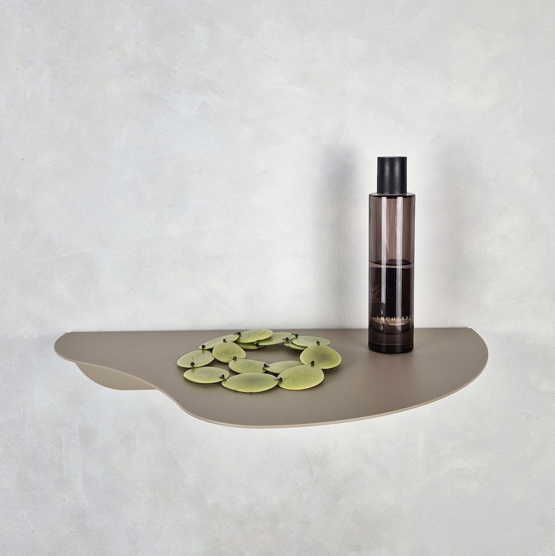 Beige Metal Wall Shelf MOSS I Scandinavian Floating Shelf I Wall ...