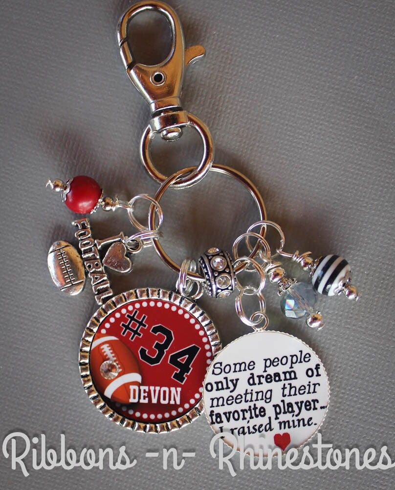 Football Mom Key Chain, Mother Gift, Football Mom Pendant, Personalized ...