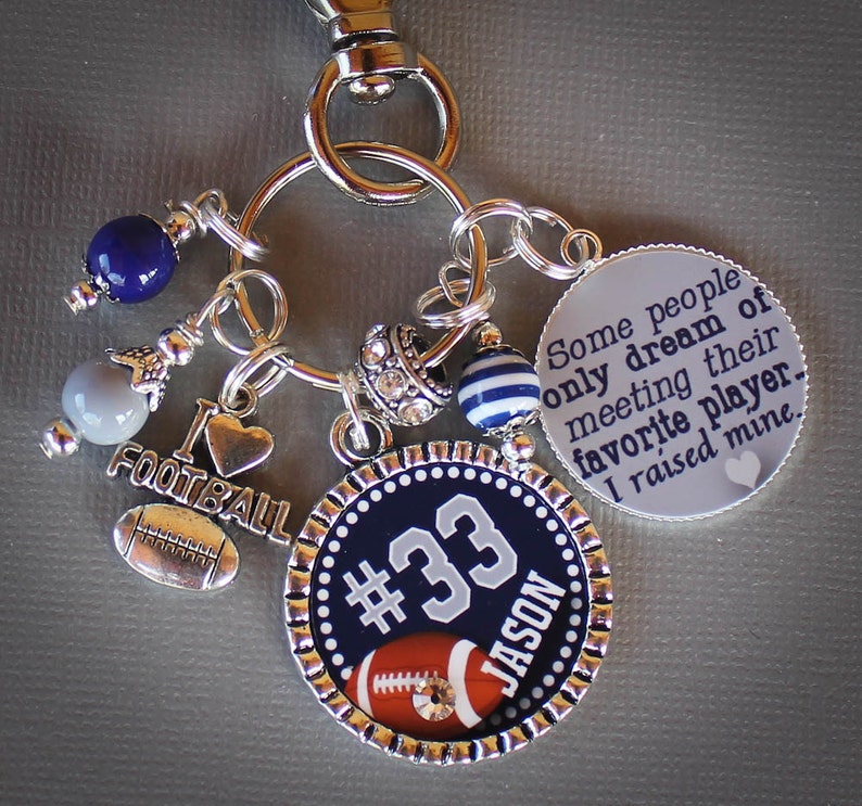 Football Mom Key Chain, Mother Gift, Football Mom Pendant, Personalized ...