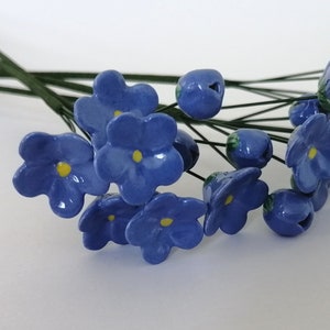 Ceramic Forget Me Not, Handmade Forget Me Not, Ceramic Blue Flowers ...