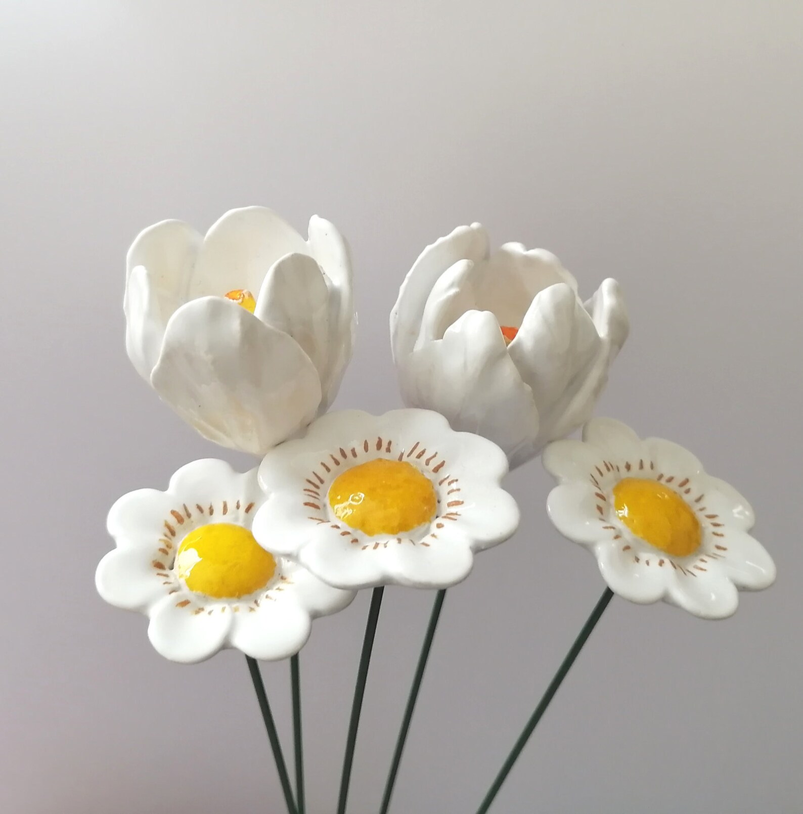Ceramic Daisy, Daisy Clay, Daisy Gift, Daisy Pottery, White Daisies ...