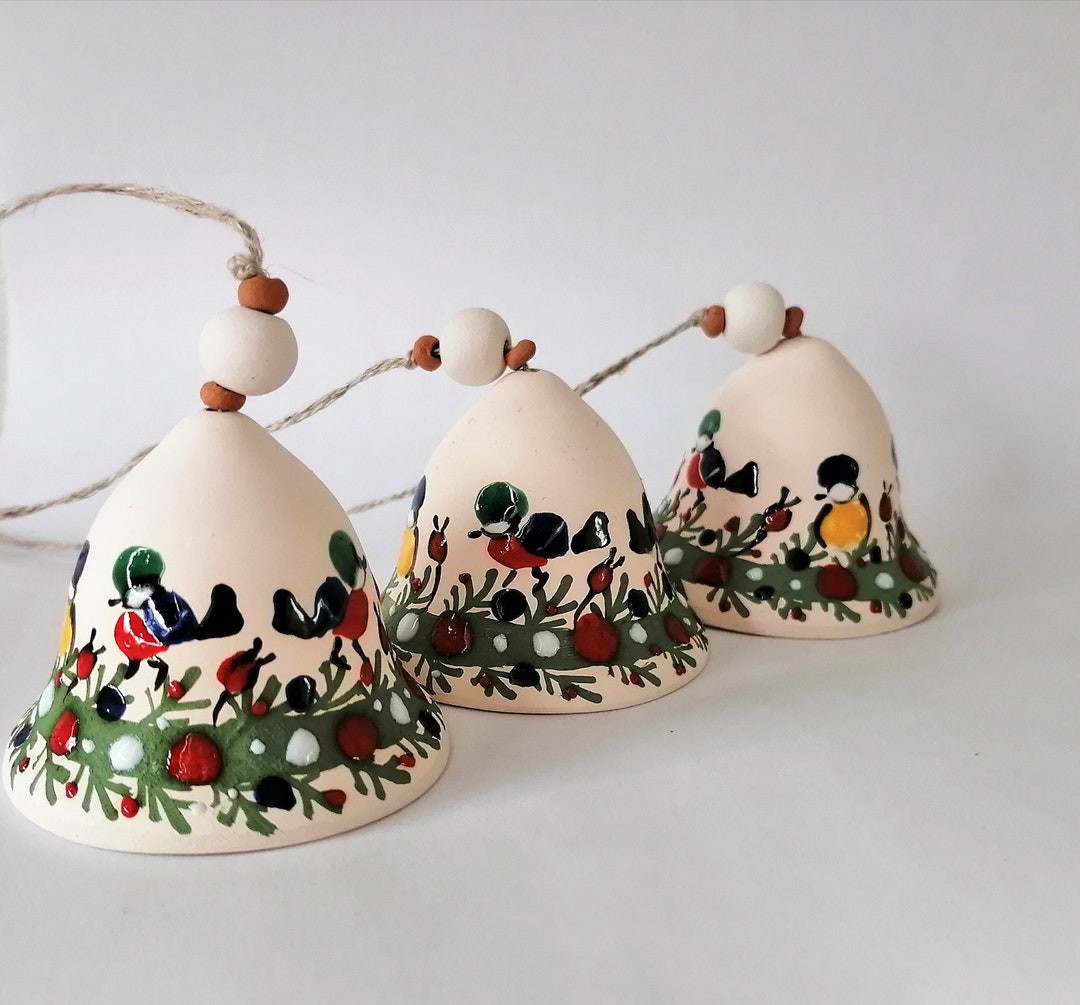 Ceramic Christmas Bells, Ceramic Bell Handmade, Christmas Bell ...