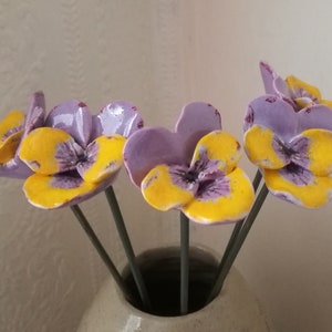 Ceramic Pansy Pottery Pansy Pansies decor Pansy gift | Etsy