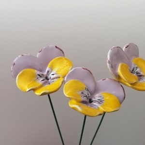 Ceramic Pansy, Pottery Pansy, Pansies Decor, Pansy Gift, Ceramic ...