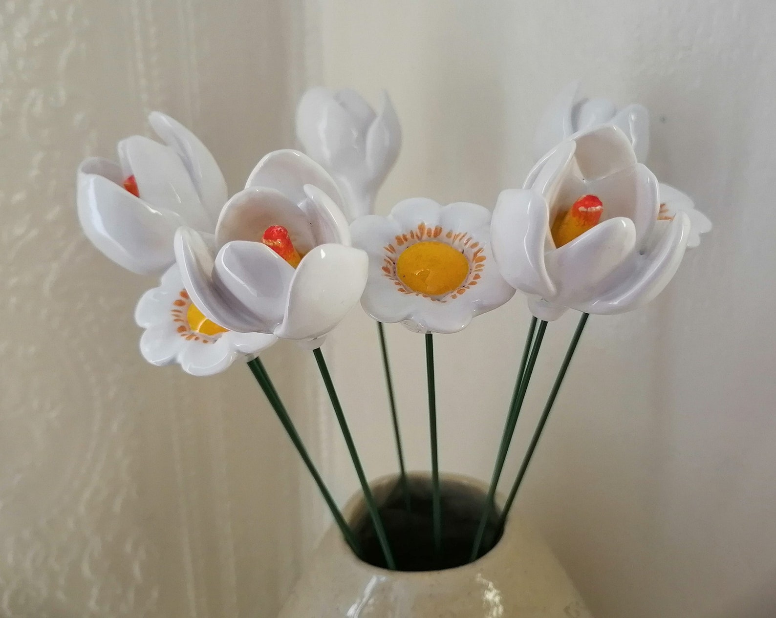 Ceramic Daisy Daisy Clay Daisy Gift Daisy Pottery White - Etsy