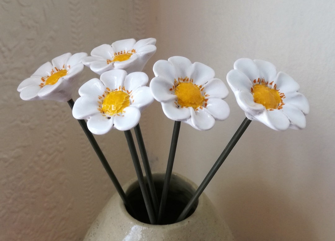 Ceramic Daisy, Daisy Clay, Daisy Gift, Daisy Pottery, White Daisies ...