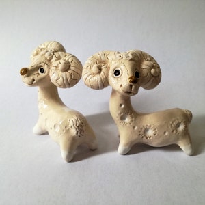 Ceramics Handmade White Ram, Pottery Handmade Ram, Handmade Animal ...