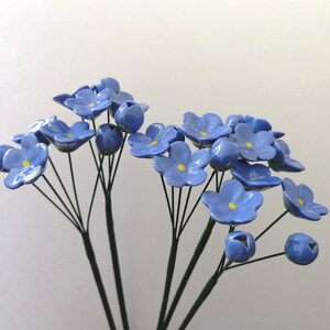 Ceramic Forget Me Not, Handmade Forget Me Not, Ceramic Blue Flowers ...