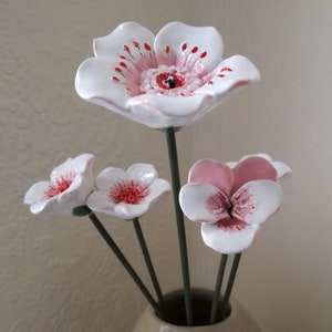 Ceramic Pansy Handmade pink Pansy Pink flowers Pansy gift | Etsy